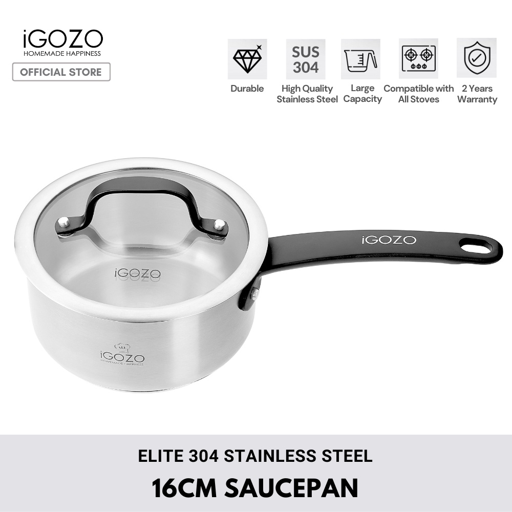 iGOZO Elite 304 Stainless Steel Saucepan Pot Milk Pot SUS304 (16cm ...