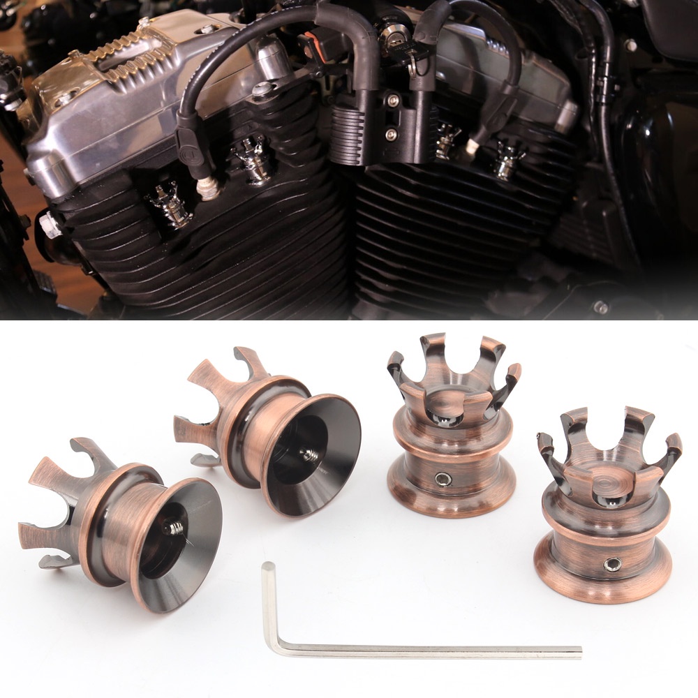Motorcycle Spark Plug Crown Screw Nut Head Bolt Cap For Harley Softail ...