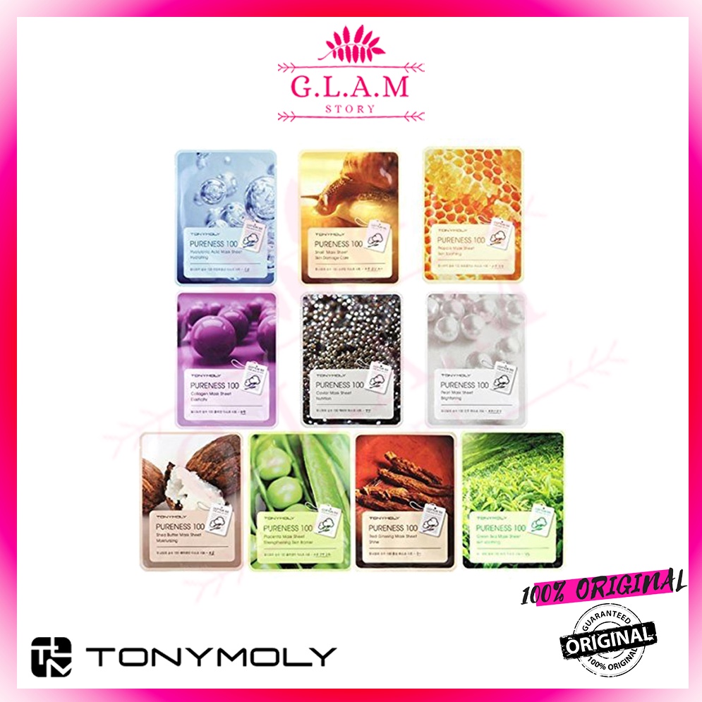 TONYMOLY Pureness 100 Facial Mask Sheet 1pc TONY MOLY [GLAM] | Shopee ...