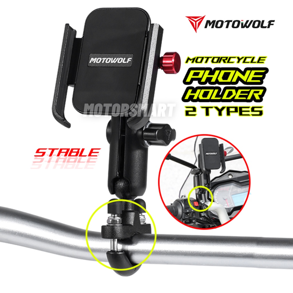 MOTOWOLF Phone Holder Motorcycle Bicycle GPS Handphone Bracket Bike ...