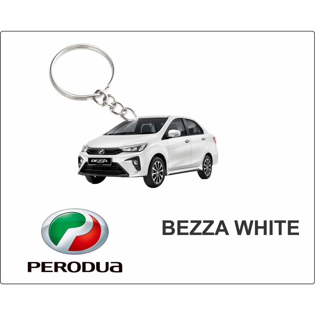 perodua bezza white keychain 2d | Shopee Malaysia