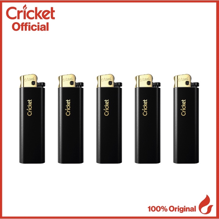 Cricket Lighters Limited Edition - Black & Gold Series 2.0 (5 Pcs ...