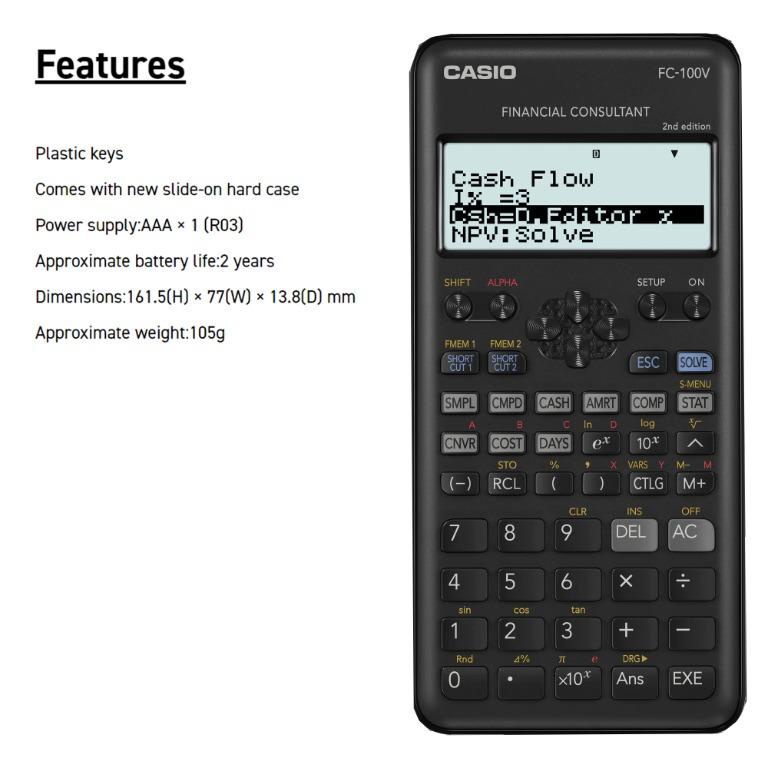 [Office Matters] (Original)Casio Financial Calculator FC-100V 2nd ...