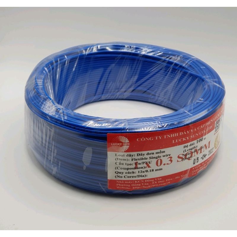 (100 Meters)single Electrical Wire 1x0.3mm Blue (Copper Wire) | Shopee ...