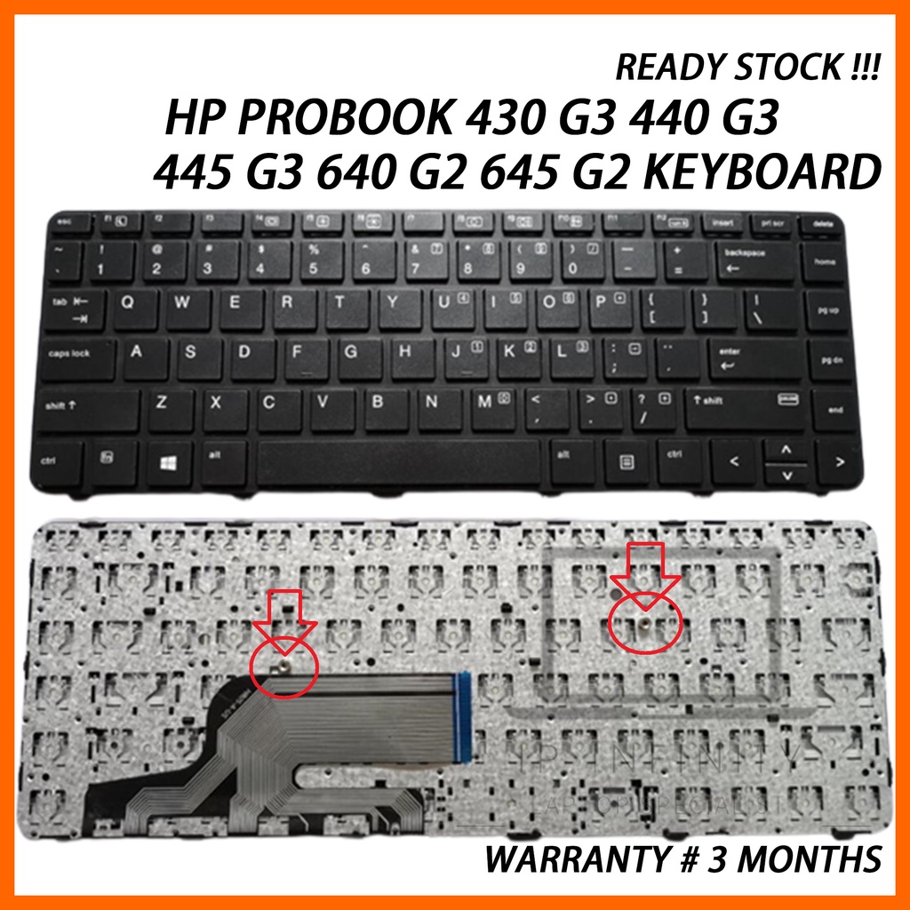 HP PROBOOK 430 G3 430 G4 440 G3 445 640 G2 645 G2 LAPTOP KEYBOARD ...
