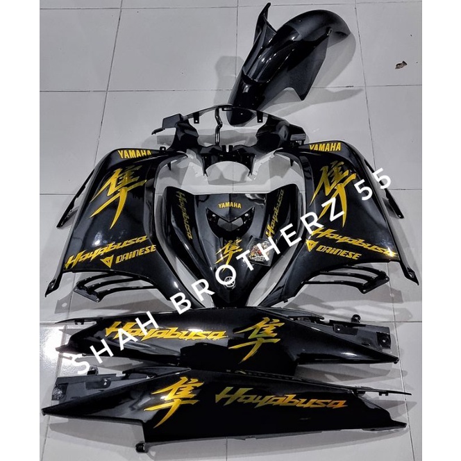 COVERSET LC 135 LC V2/V3/V4/V5/V6/V7 HITAM METALLIC HAYABUSA GOLD CHROME CUSTOM🔥 | Shopee Malaysia
