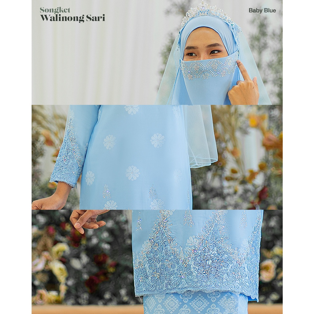 BAJU KURUNG MODEN BAJU NIKAH SONGKET | SONGKET WALINONG SARI | SET ...