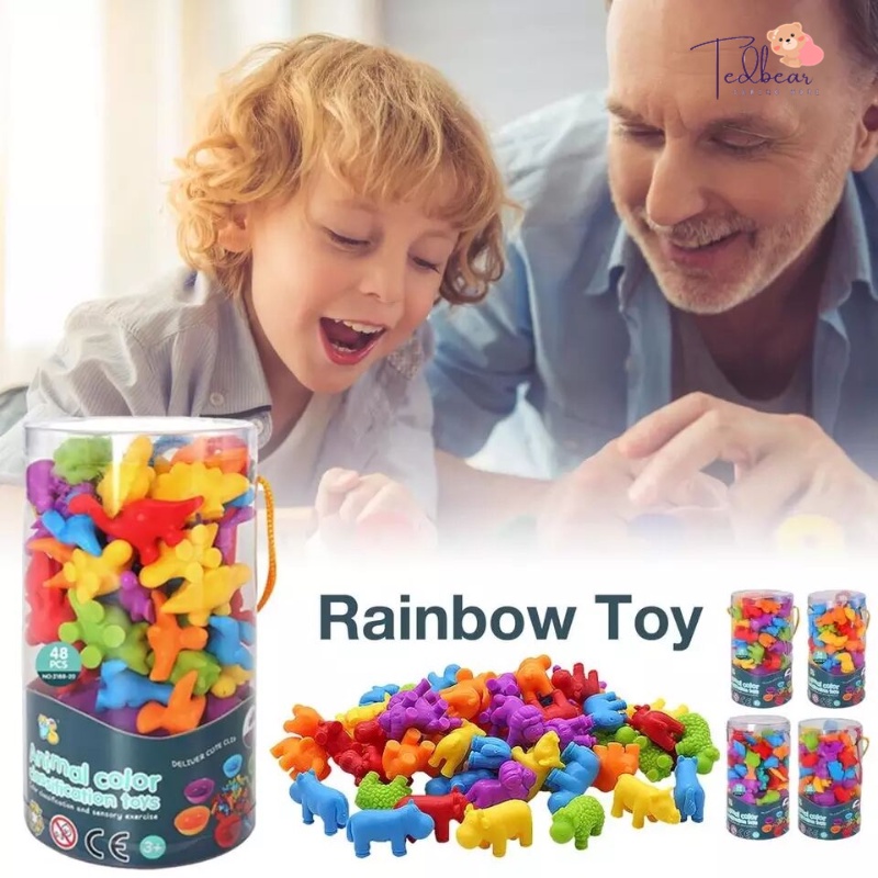 Kid's Rainbow Counting Anilmals Toddler Preschool Math Manipulatives ...