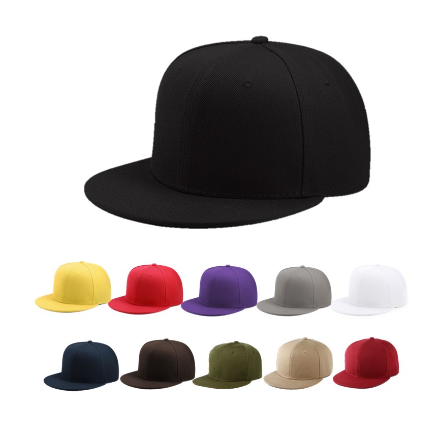 Solid Color Street Style Snapback Hat Baseball Cap for Men and Women Ni ...
