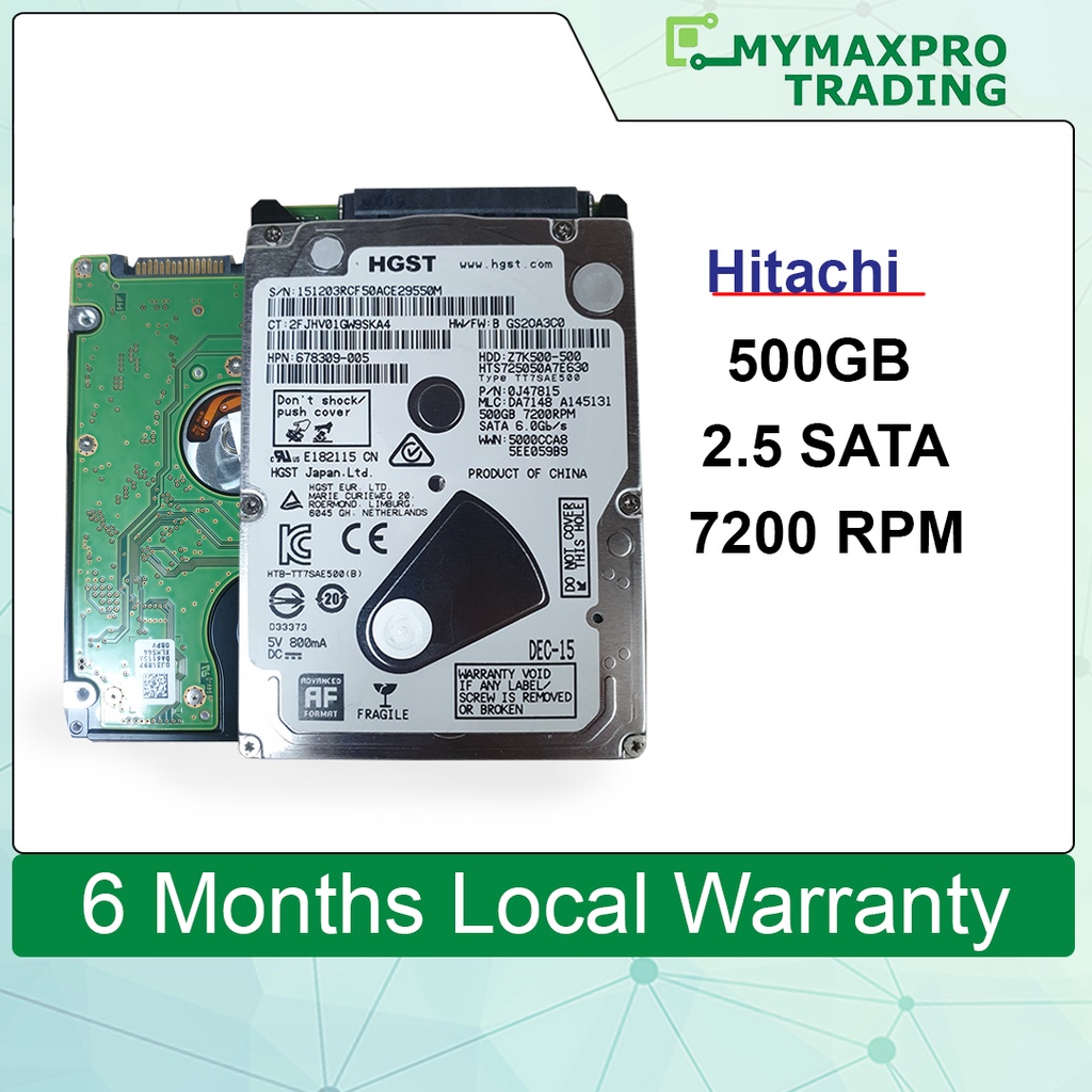 【Ready Stock】 HGST HITACHI 500GB 2.5" SATA Internal HDD | Shopee Malaysia