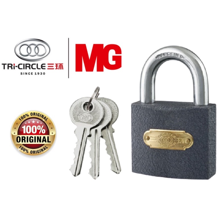 Tri-Circle Heavy Duty Iron Padlock Mangga Pintu Besi | Shopee Malaysia