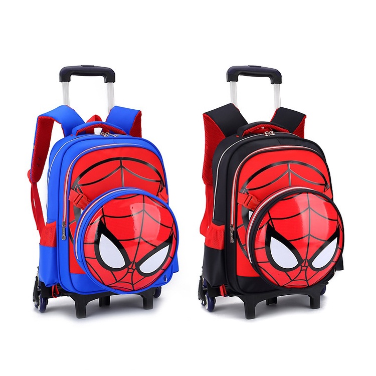 6 Roda Wheel Backpack School Bag Beg Sandang Sekolah Spiderman 42cm ...