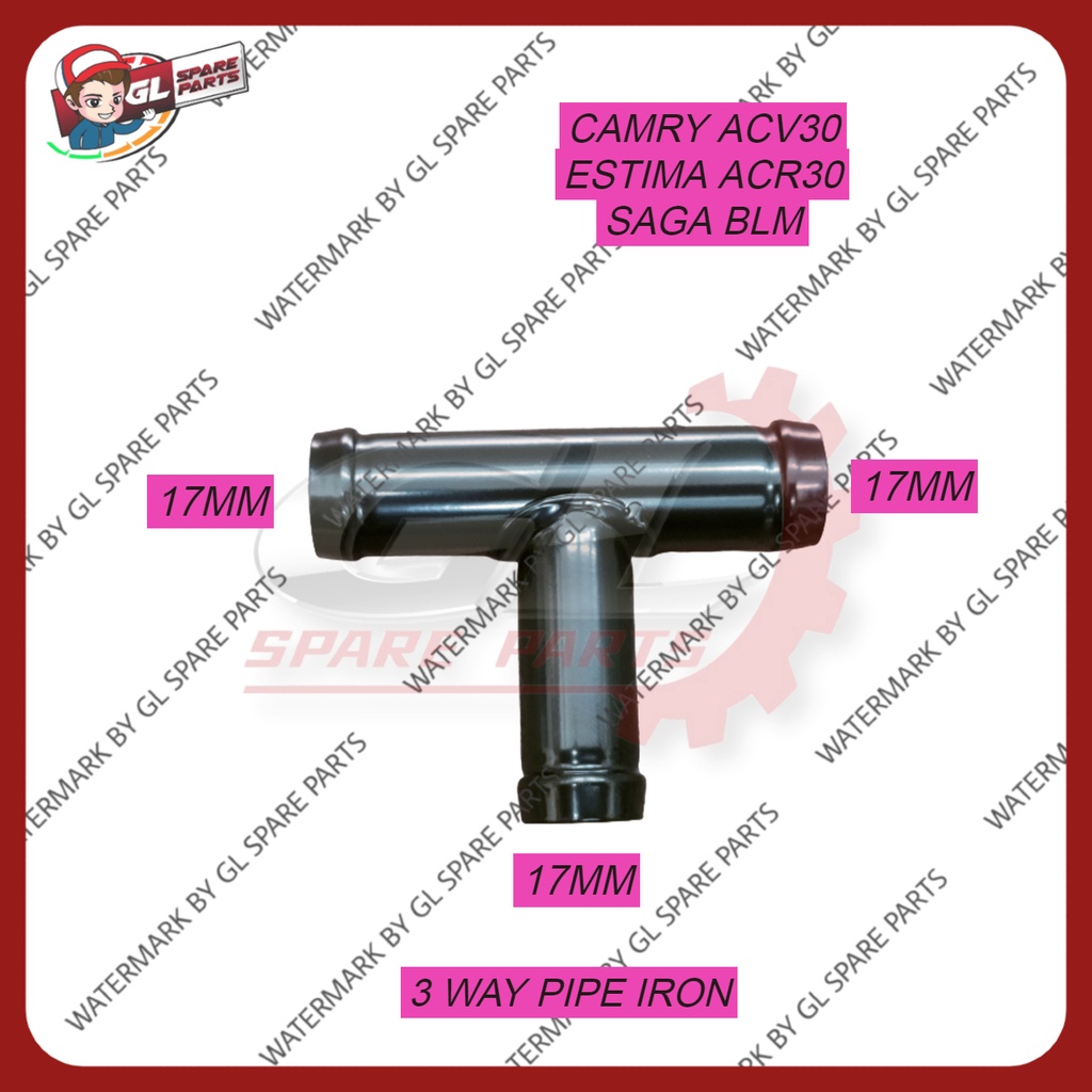 3 WAY PIPE JOINT IRON TOYOTA ESTIMA ACR30 ACR50 CAMRY ACV30 WISH ZNE10 ZGE20 SAGA BLM (17X14X17 ...