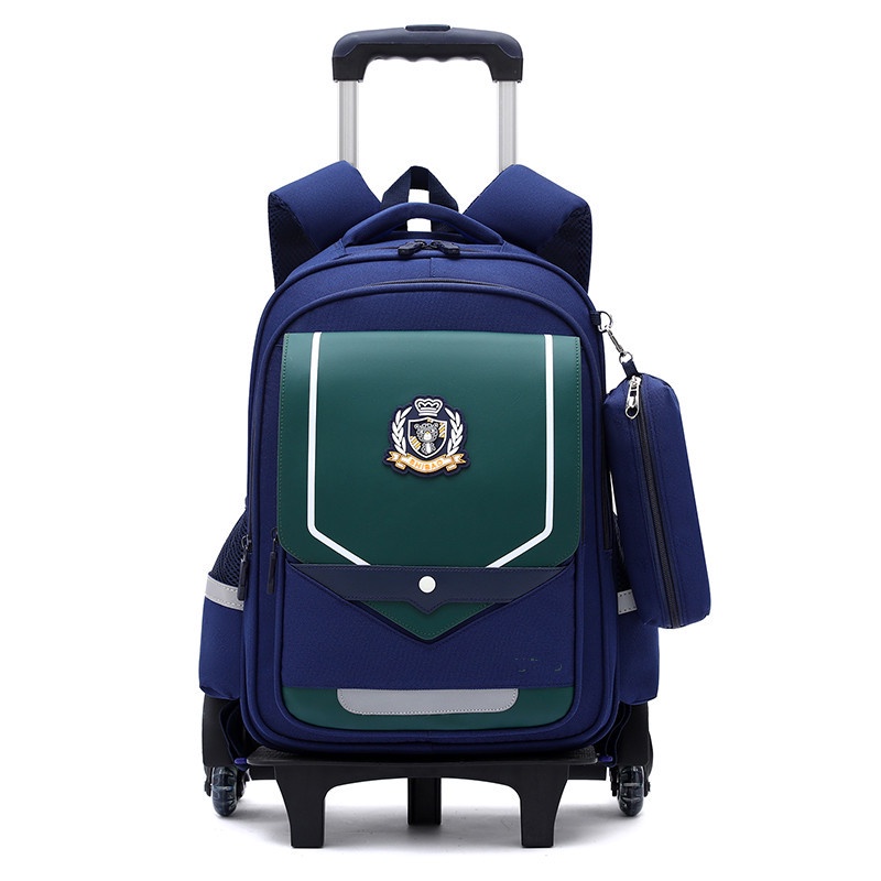 Beg Sekolah Troli 2/6 Roda British Style Rolling Backpacks Kids Wheeled ...