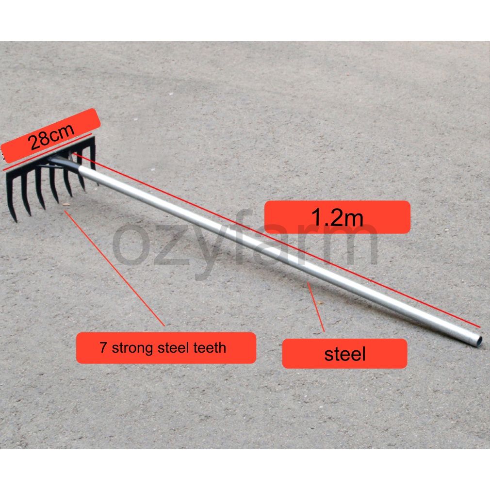 Penyakar rumput besi metal grass rake penyapu pencakar besi | Shopee ...