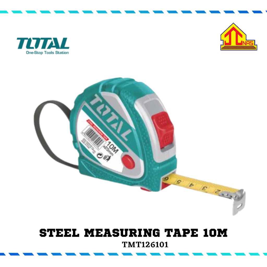 TOTAL STEEL MEASURING TAPE 10M - TMT126101 10M X 25MM / TALI TAPE HEAVY ...