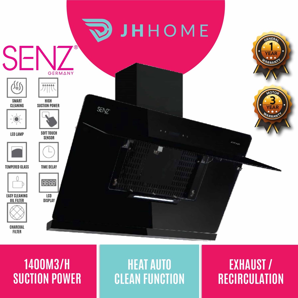 Senz Heat Pro Intelclean Hood with Gas Hob (1400mA/hr) SZ-CH9388AC ...
