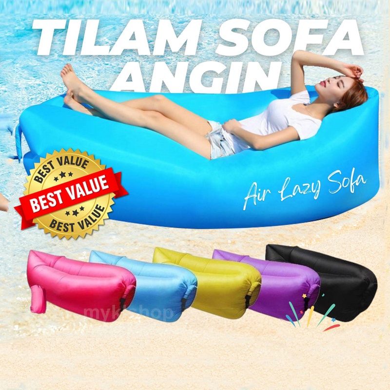 Inflatable Lamzac Air Sleeping Bag Lazy Sofa Lounge Outdoor fold 280* ...