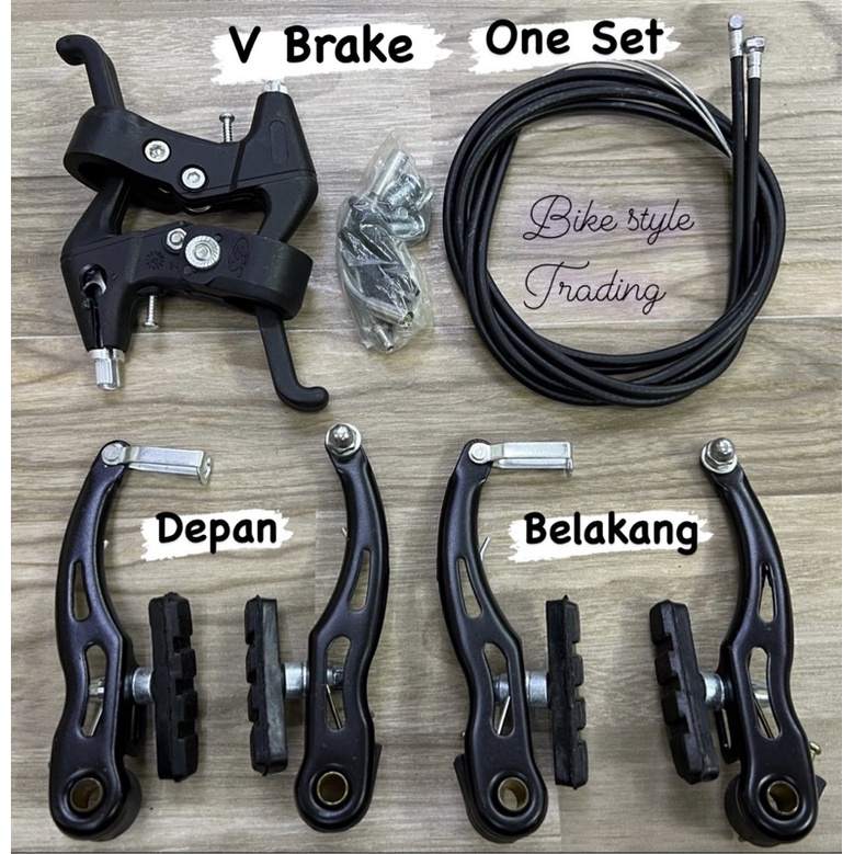Brake Basikal / Bicycle V Brake Set / Cable Brake / Lady Bike/ Children ...