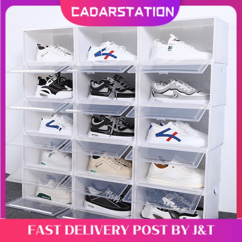 CS_ Large Stackable Interlock Side Open Side View Shoe Box Storage ...