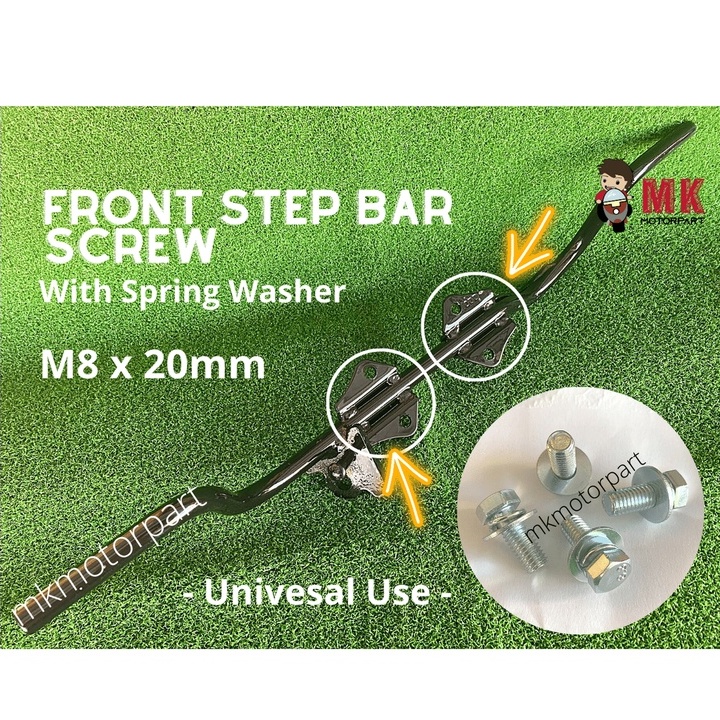 M8 x 20mm SCREW Front Step Bar / Skru Tapak Besi Pemijak Kaki Depan ...