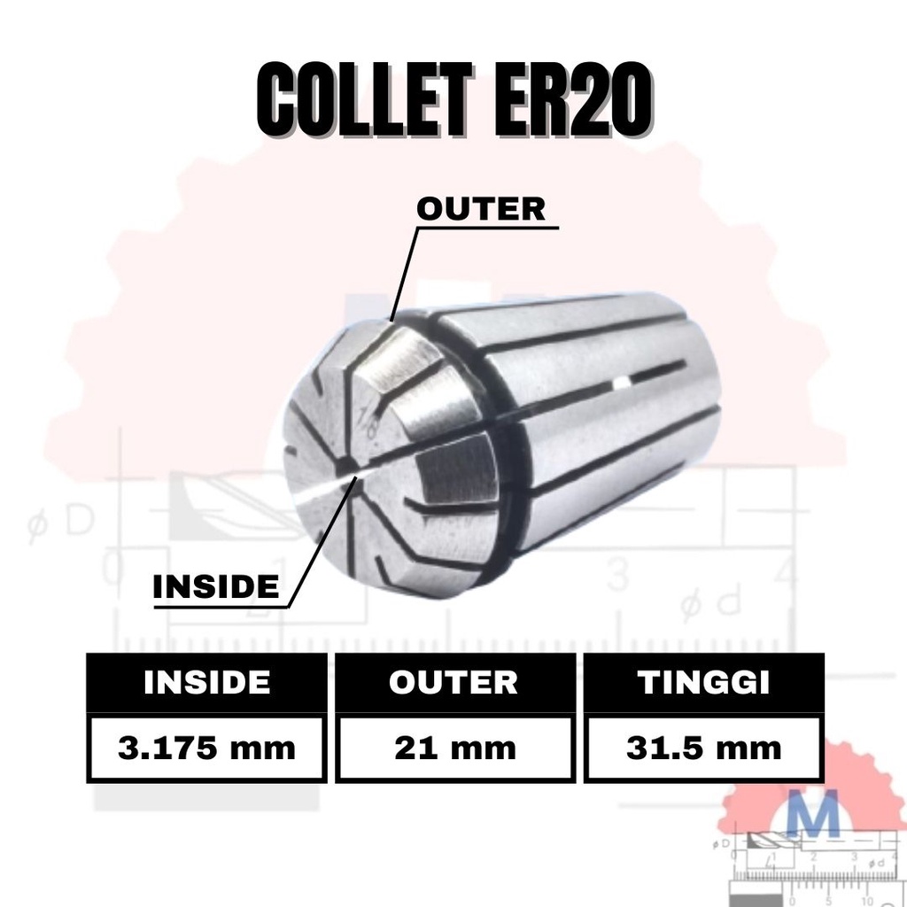 Er20 Spring Collet Adapter Collet chuck ER 20 CNC Collet | Shopee Malaysia