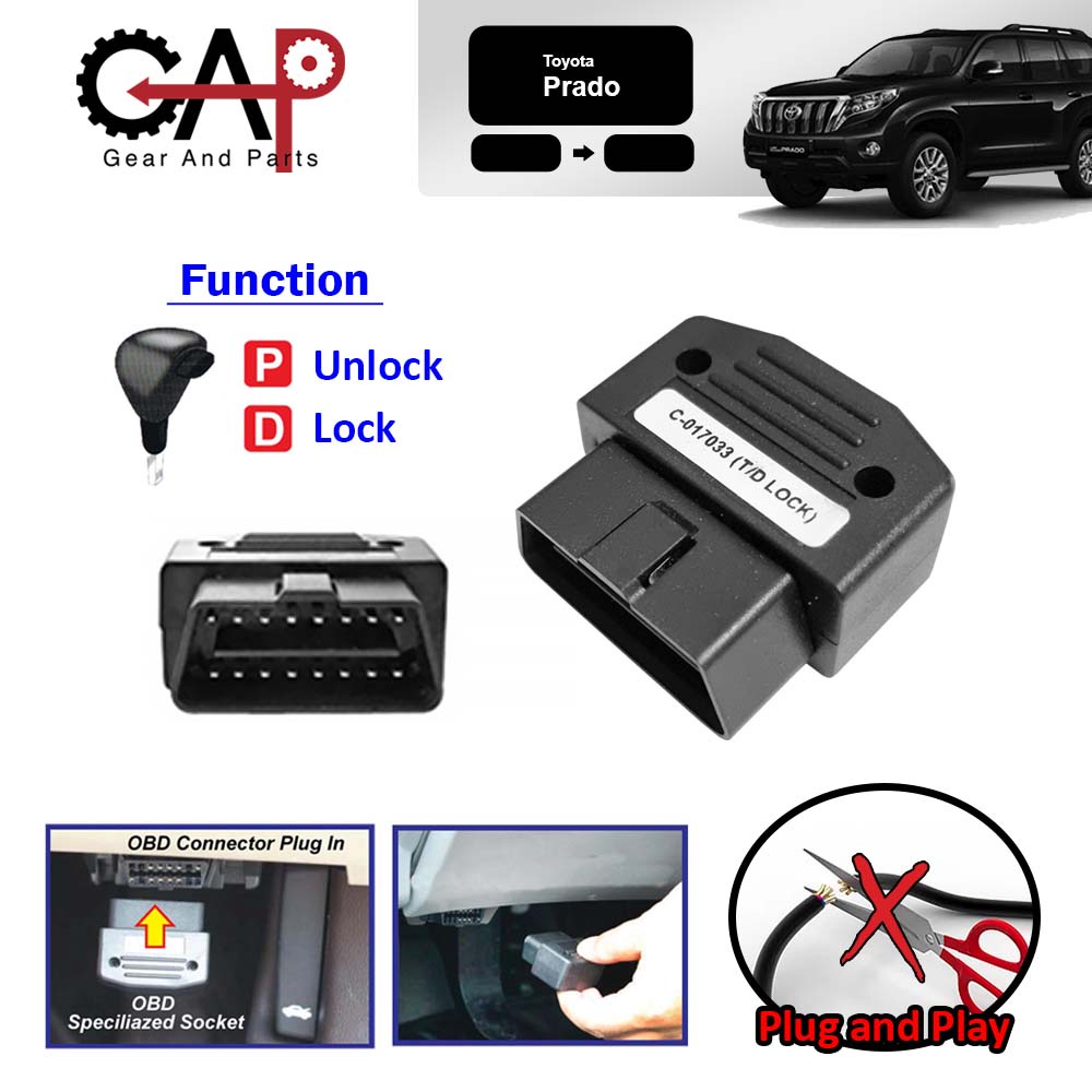 Toyota Prado Plug & Play OBD Door Auto Lock (Gear D Lock P Unlock ...