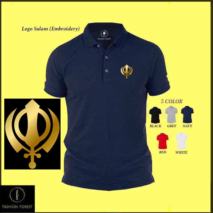 Polo Sulam logo T Shirt Khanda Symbol Sikh Faith Punjabi Emblem ...