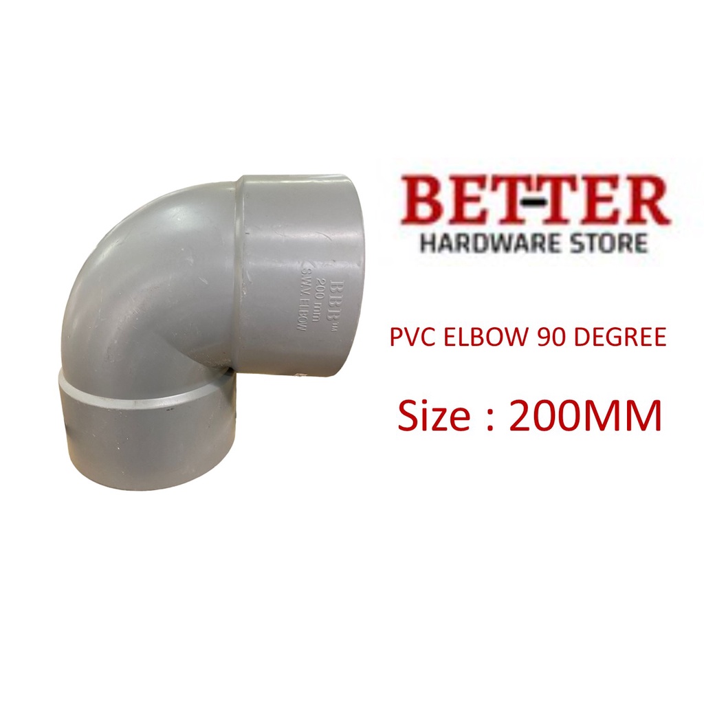 [BBB Brand] PVC Pipe Fitting Paip PVC Connector Socket// Elbow 200MM 8'' | Shopee Malaysia