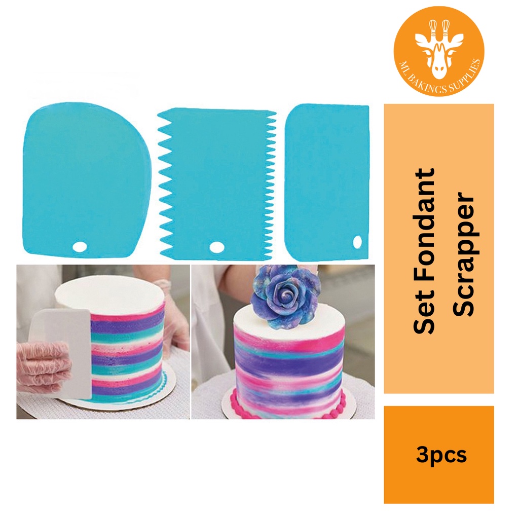 [READY STOCK] 3Pcs/set Dough Icing Fondant Scraper Cake Baking Pastry ...