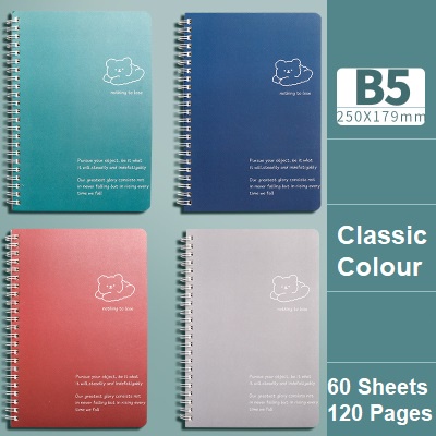 B5 Ring Spiral Note Book Buku Nota B5 Single Lined 60 Sheets /120 Pages ...