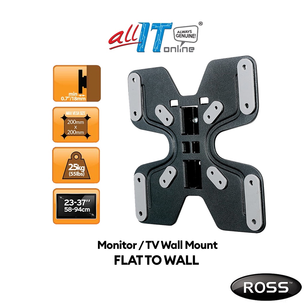 Ross Bracket Neo Pads 23-37"inch Flat to Wall TV Wall Mount with Safety ...