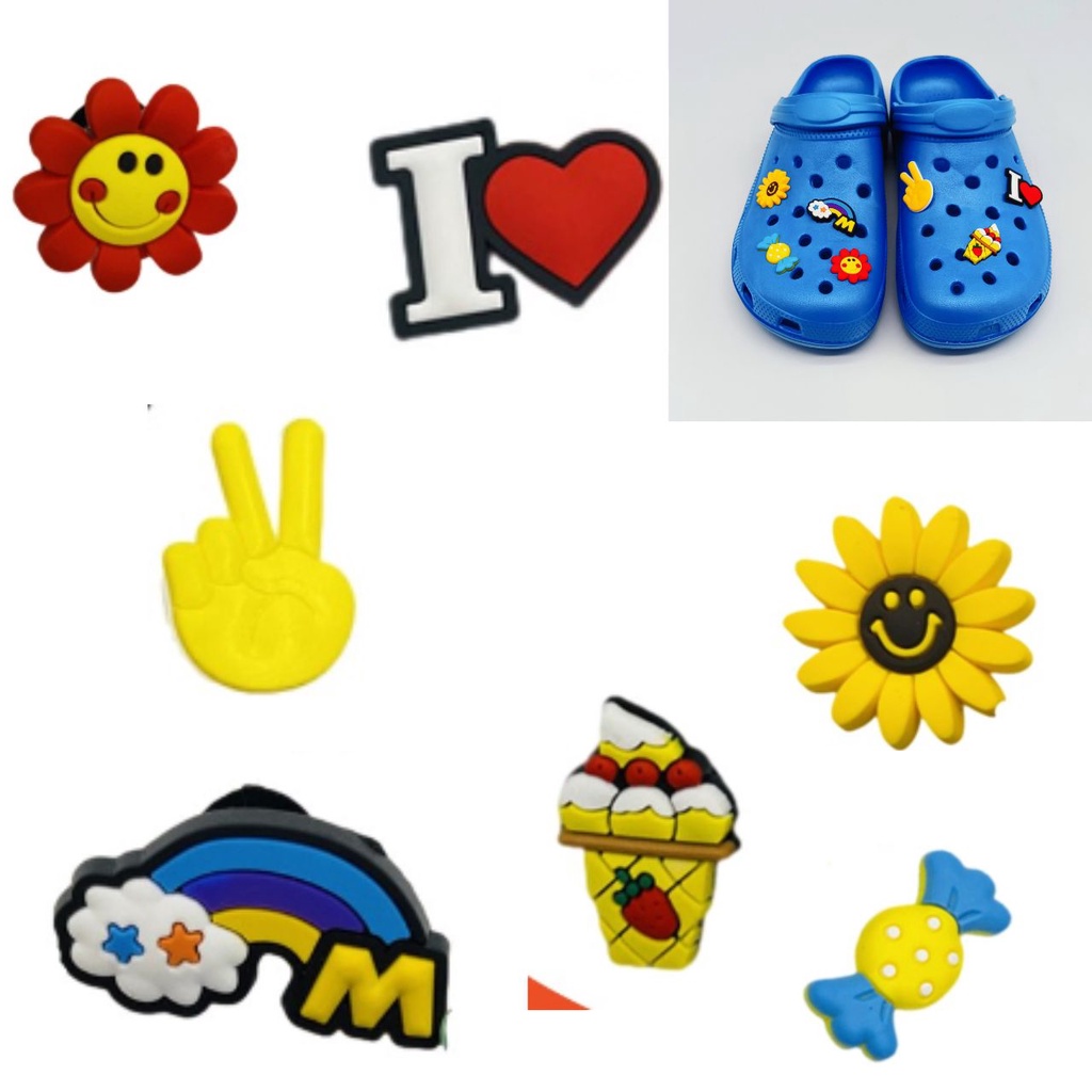 7 PCS Cute Cartoon MRFJR005 Color Series Accessories DIY Buckle Crocs ...