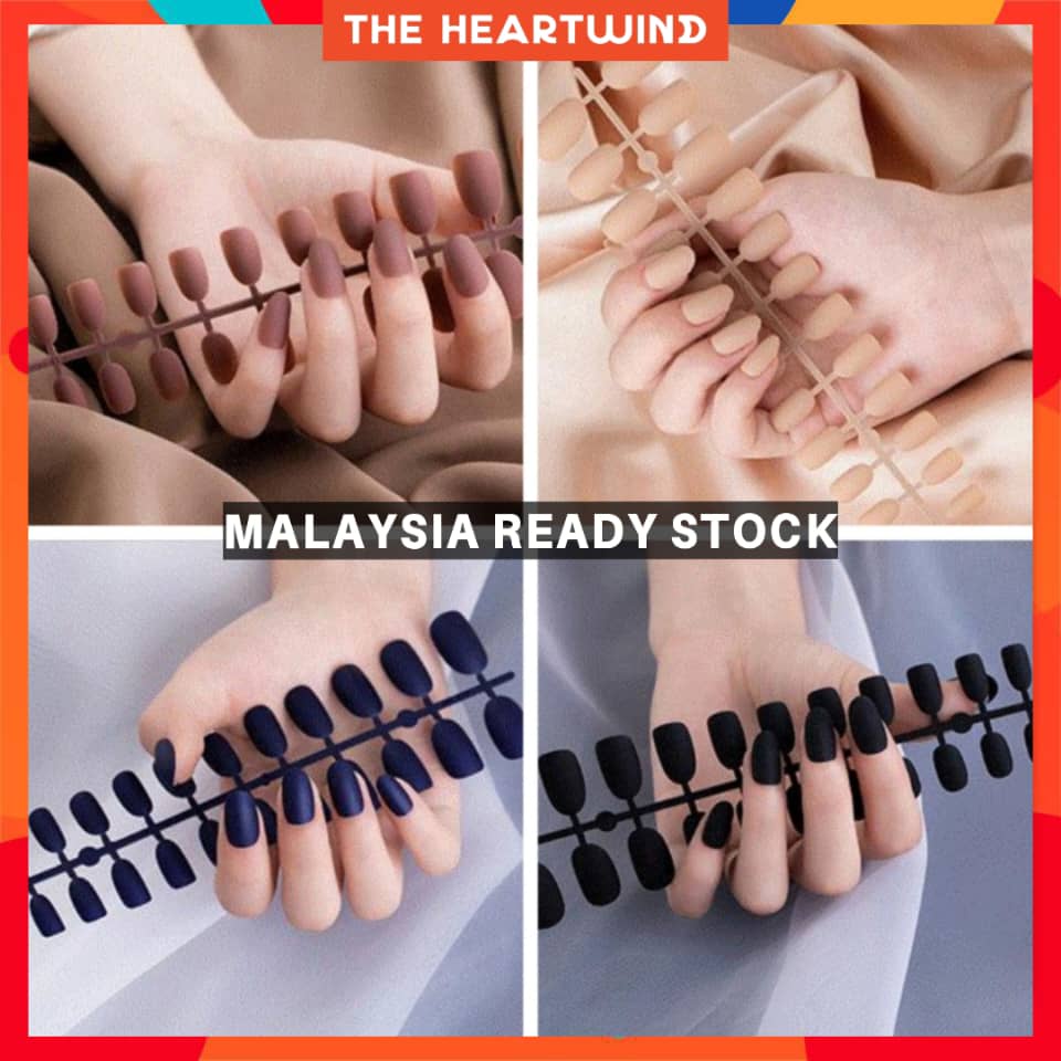 24pcs Matte Long Flat-head Fake Nails Ultra-thin Sensual Ballet Fake ...