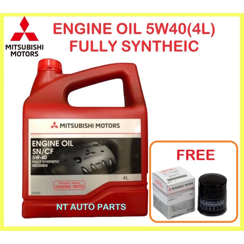 100% !!! ORIGINAL MITSUBISHI ENGINE OIL SN/CF 5W40 (4 LITER) FULLY ...