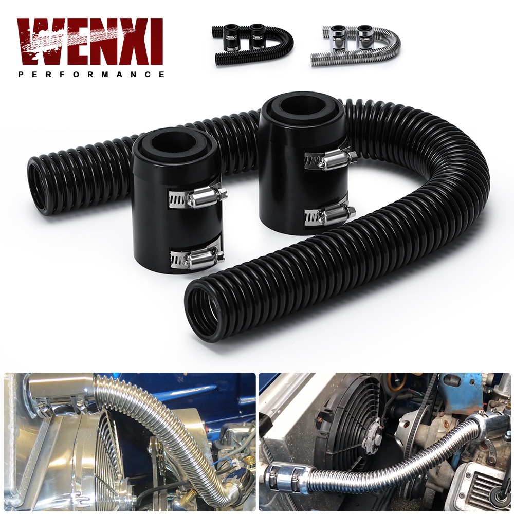 Universal 24" Stainless Steel Radiator Flexible Coolant Water Hose Kit ...