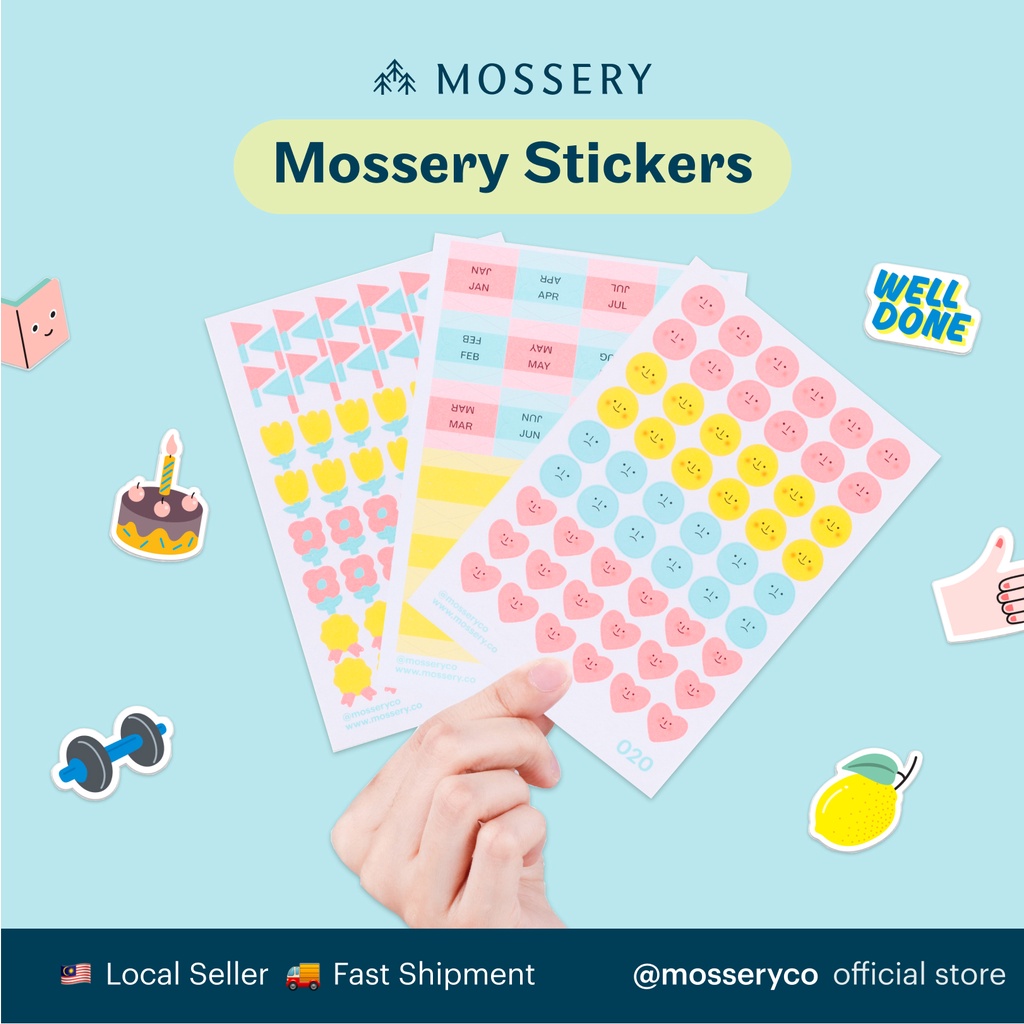 Mossery Sticker Sheet (Decorative Stickers / Pelekat Hiasan / 贴纸 / 手帐贴纸 ...