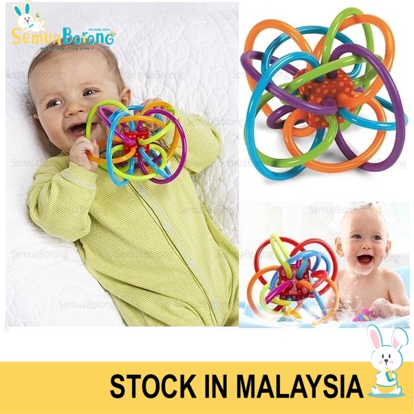 Baby Rattle & Sensory Teether Activity Joy Baby Teething Toys Baby ...