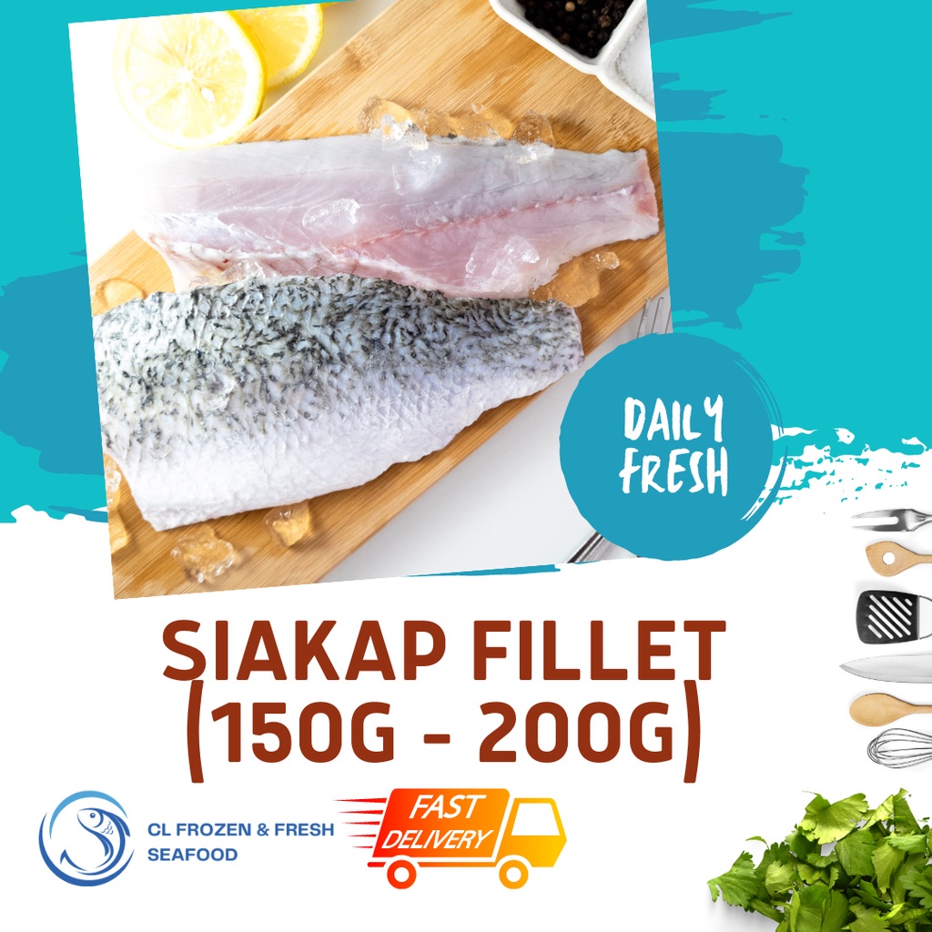 Pantai Remis Fresh Seabass Fillet / Ikan Siakap Fillet (140g - 160g ...