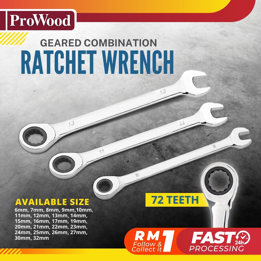 PROWOOD Rachet Wrench Spanner Gear Wrench Combination Spanar Ratchet ...