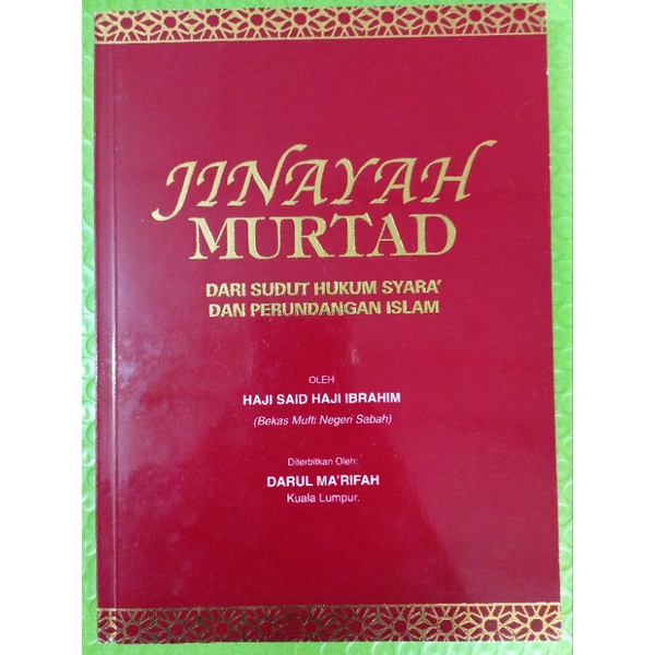 Jinayah Murtad(Dari sudut hukum syarak Dan perundangan Islam) | Shopee ...