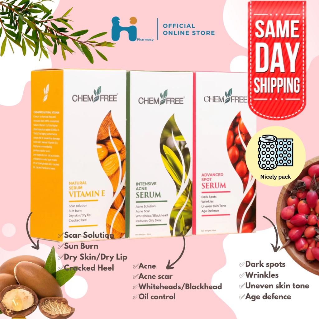 Chemifree/Chemfree Serum 10ml (Natural Vitamin E/Intensive Acne ...
