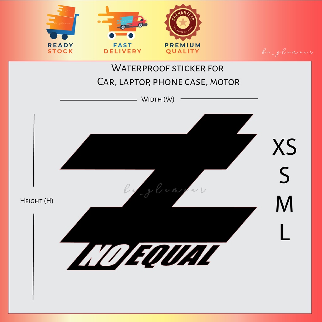 No Equal logo Stickers Stiker noequal myvi axia lumba kereta race car ...