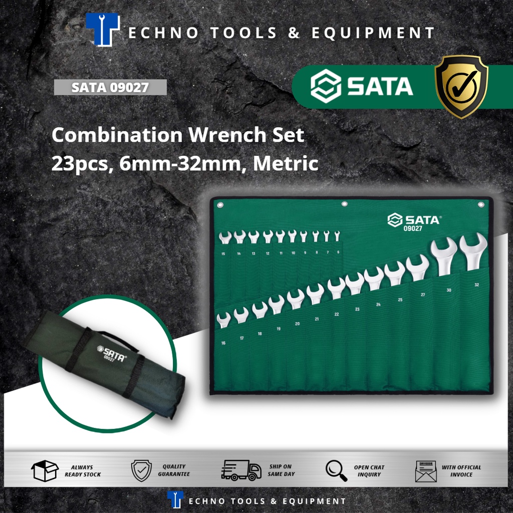 SATA 09027 Combination Wrench Set 23pc, 6mm-32mm, Metric - New ...