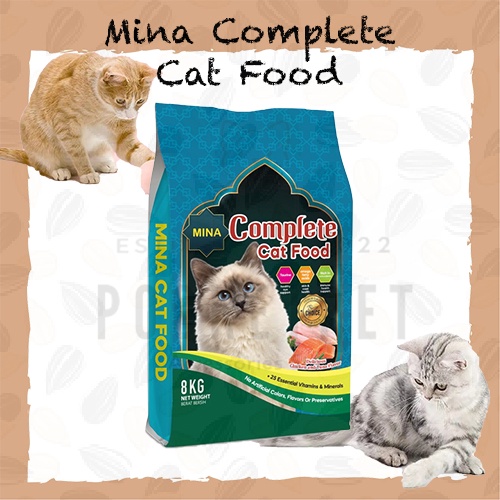 Mina Complete Cat Food 8kg Delicious Chicken and Tuna Flavour Makanan ...