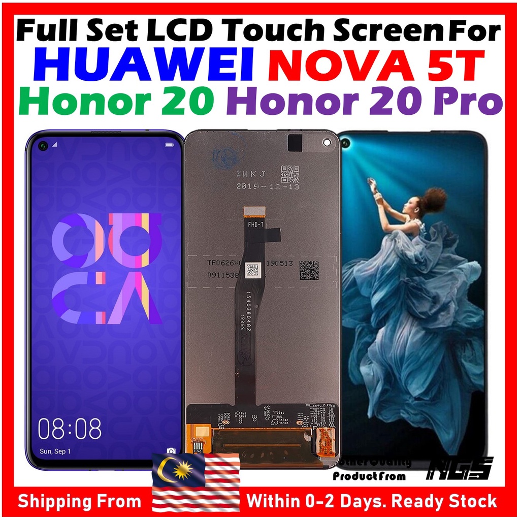 ORl NGS Brand Full Set LCD Touch Screen Compatible For HUAWEI Nova 5T / Huawei Honor 20 / Huawei ...