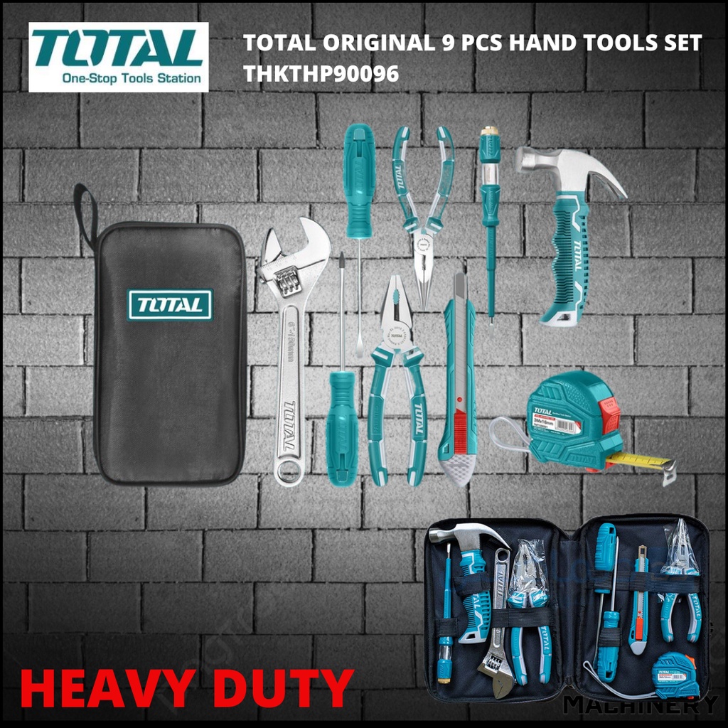 TOTAL Original 9 Pcs Hand tools Set THKTHP90096 - Heavy Duty - | Shopee Malaysia