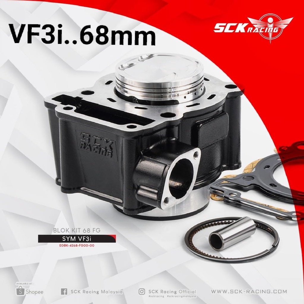 SYM VF3I VF3 185 SCK RACING BLOCK 68MM + FORGED PISTON KIT | Shopee Malaysia