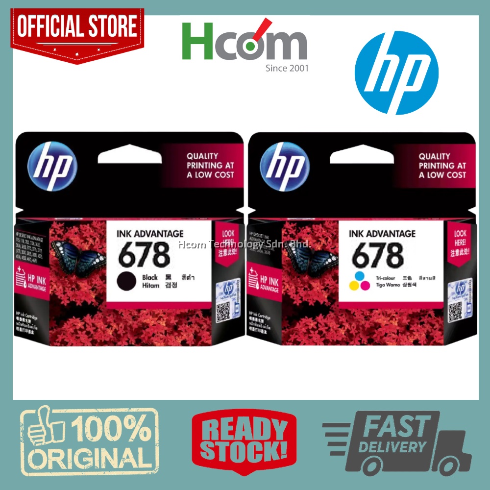 HP 678 Black / Color Ink Cartridge For Deskjet Ink Advantage 1515 2515 ...