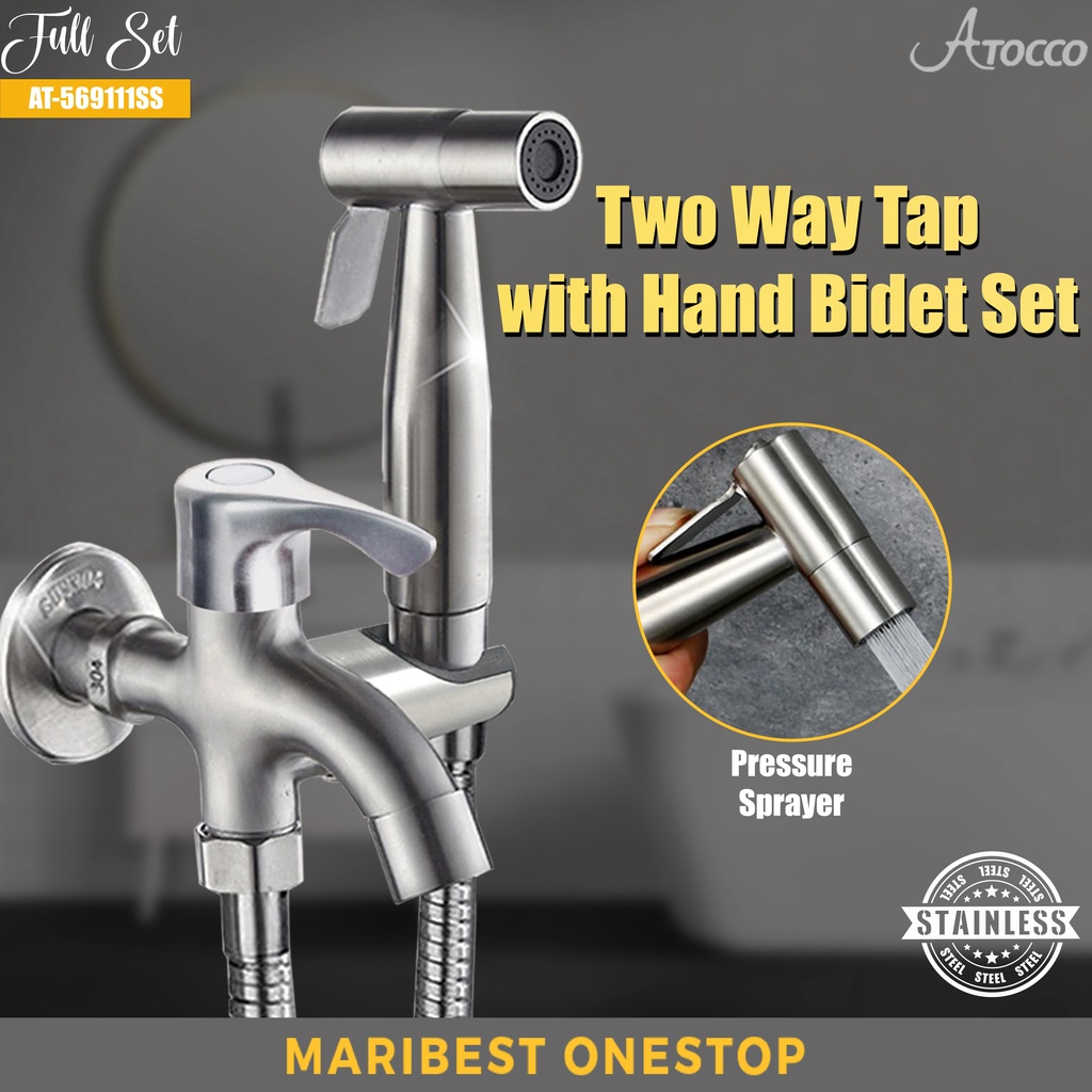 AT-569111SS Full Set Two Way Water Tap Faucet 2 Way Tap Hand Bidet ...